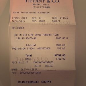 Tiffany & Co. | Jewelry | Tiffanys Co Star Of David | Poshmark